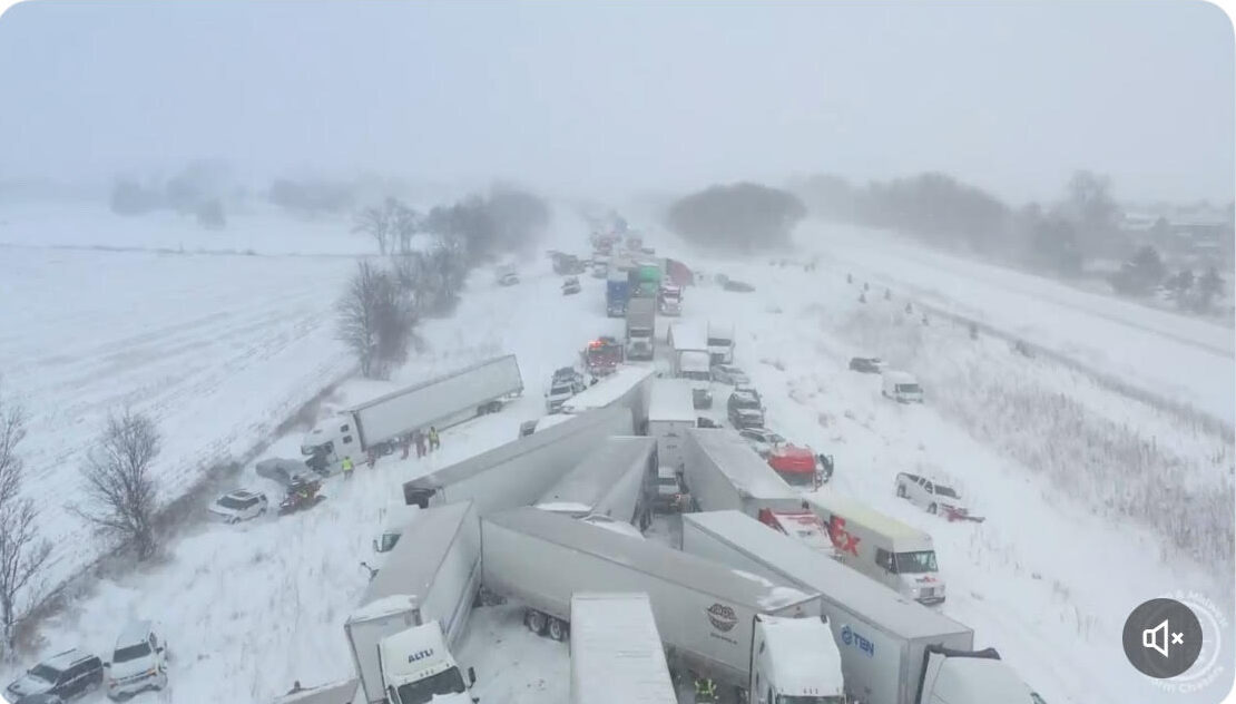 VIDEO: Pileup of 100 Vehicles Shuts Down I-196